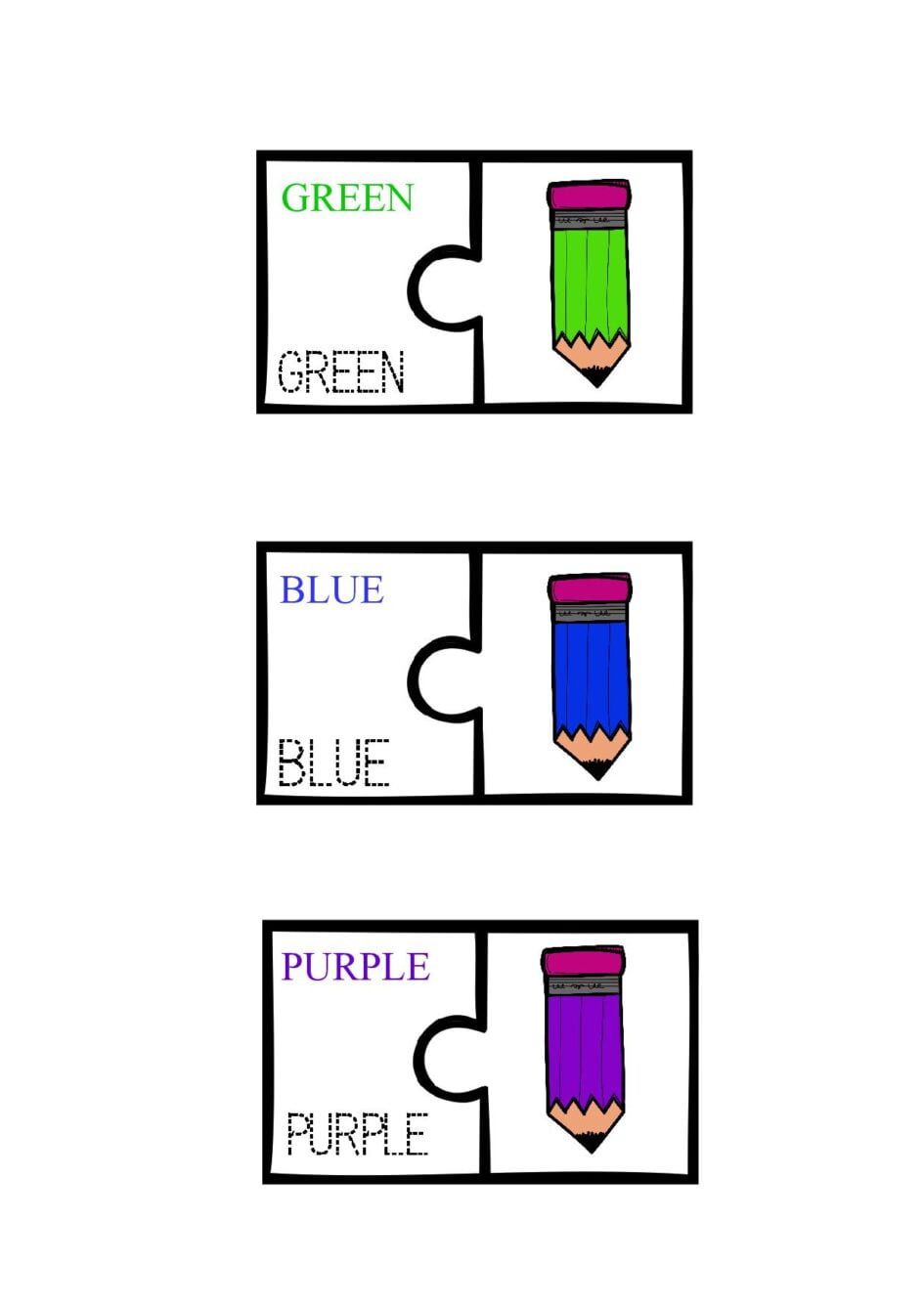 Pencil Colour Match Puzzle - Butterflo Kids