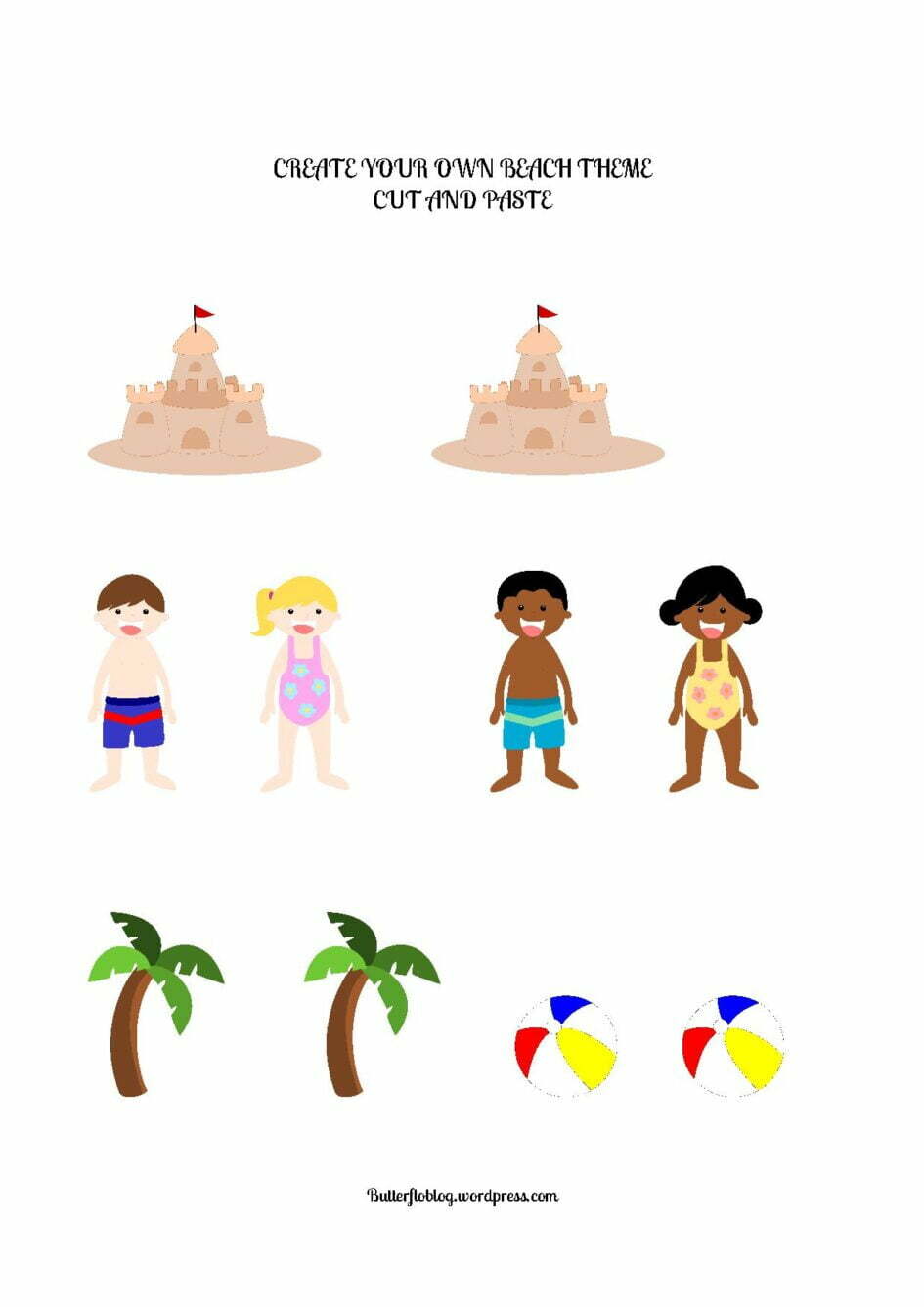 Create Your Own Beach Theme Activity - Butterflo Kids