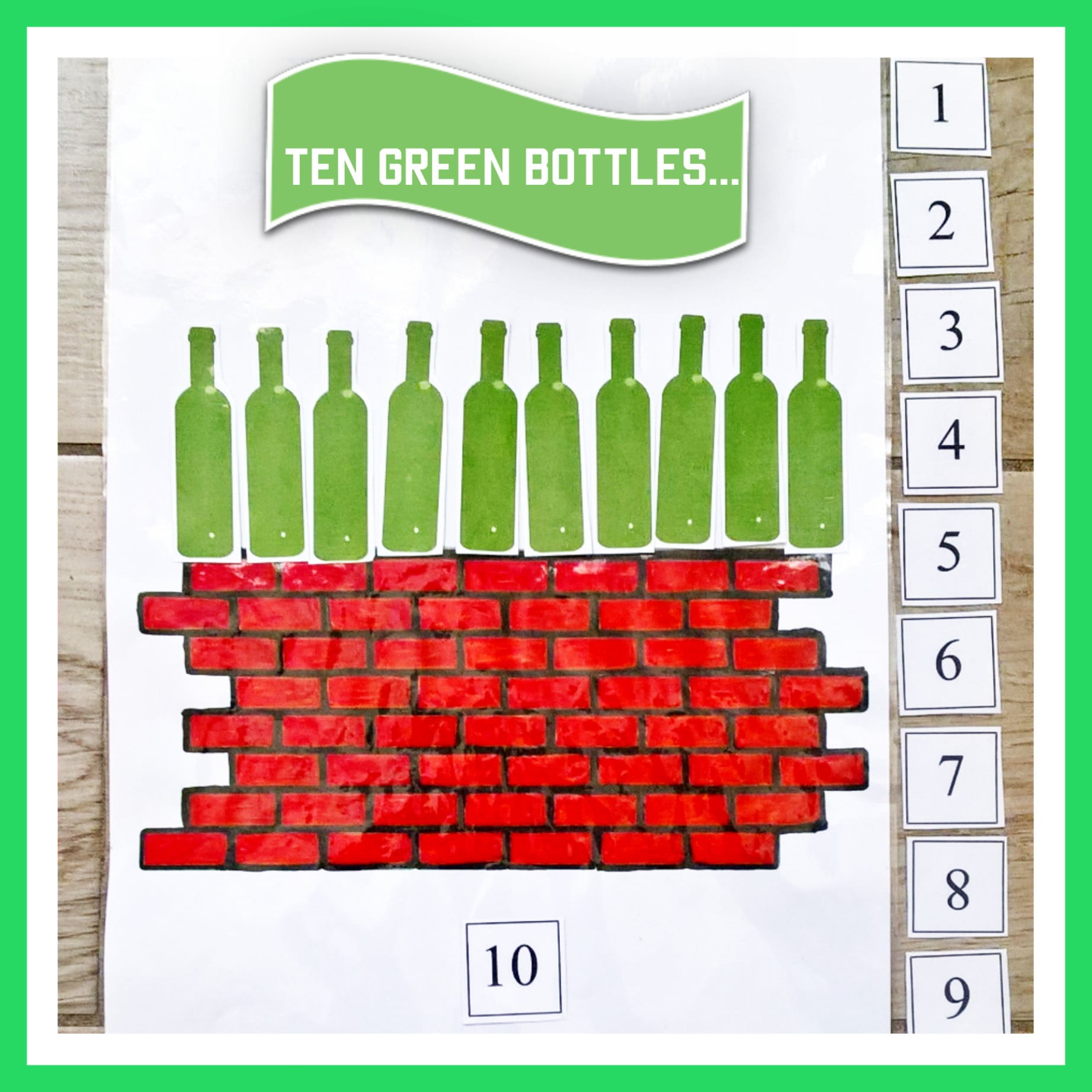 Ten Green Bottles... Nursery Rhyme - Butterflo Kids