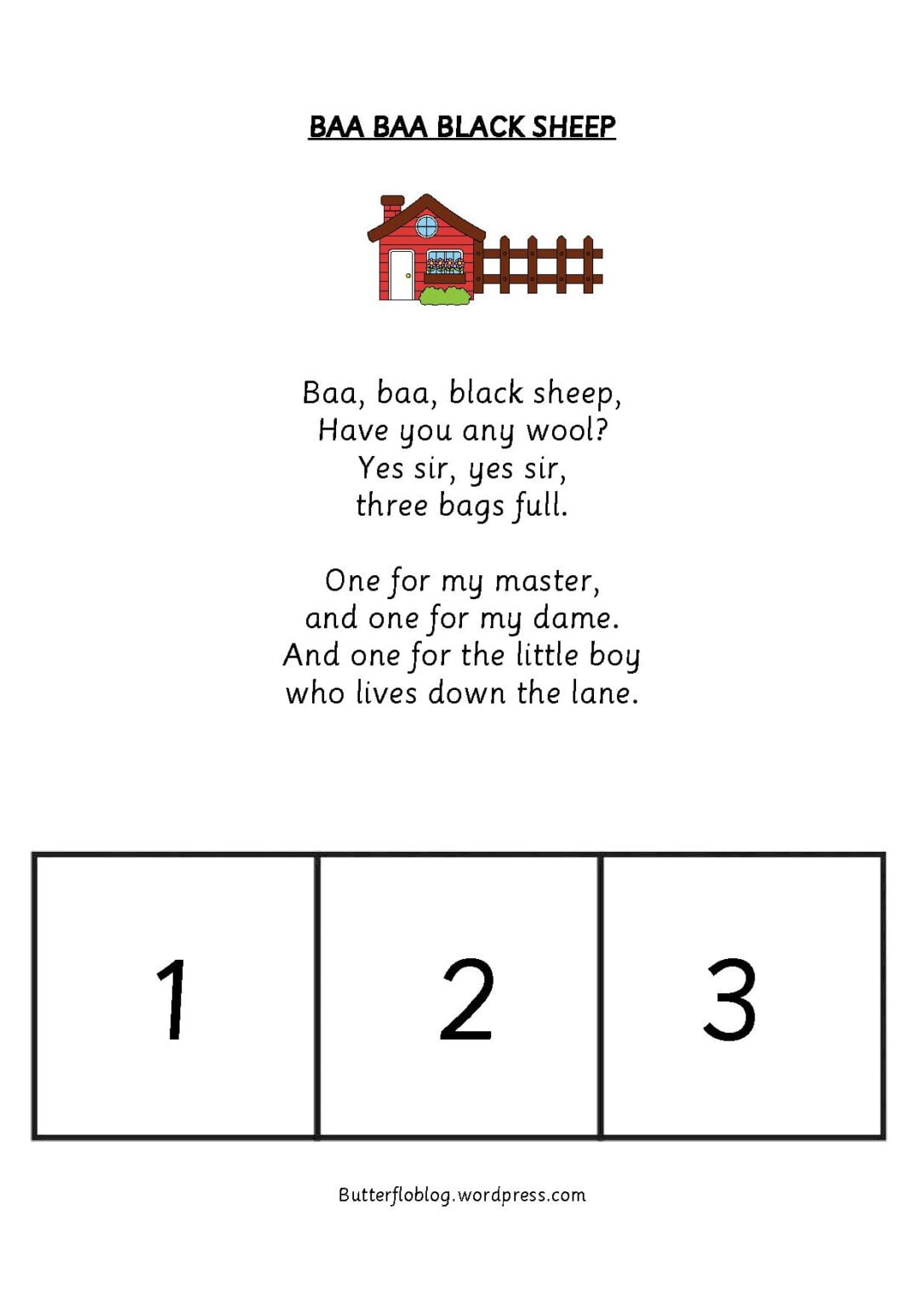 Baa Baa Black Sheep... Nursery Rhyme - Butterflo Kids