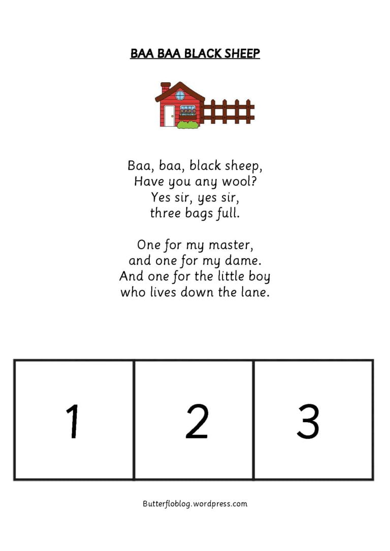 Baa Baa Black Sheep... Nursery Rhyme - Butterflo Kids