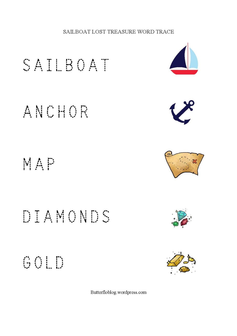 Sailboat Lost Treasure Hunt - Butterflo Kids