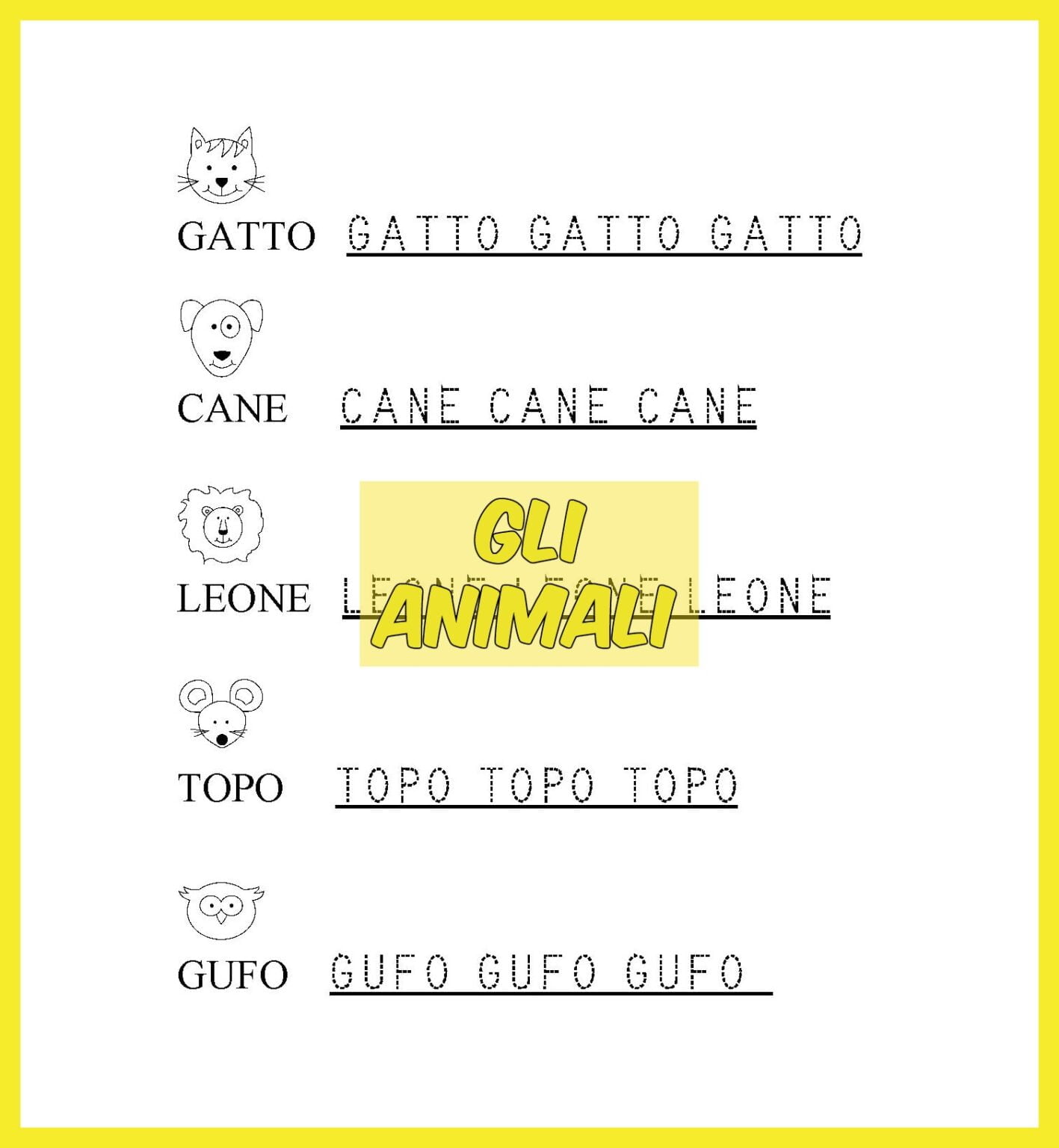 Scheda Didattica - Gli Animali - Butterflo Kids