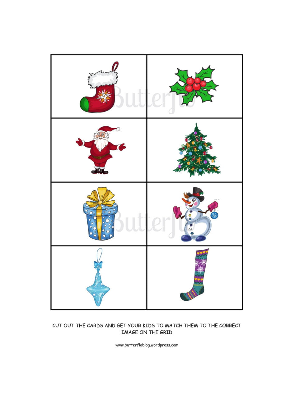 Christmas Match the Pictures - Butterflo Kids