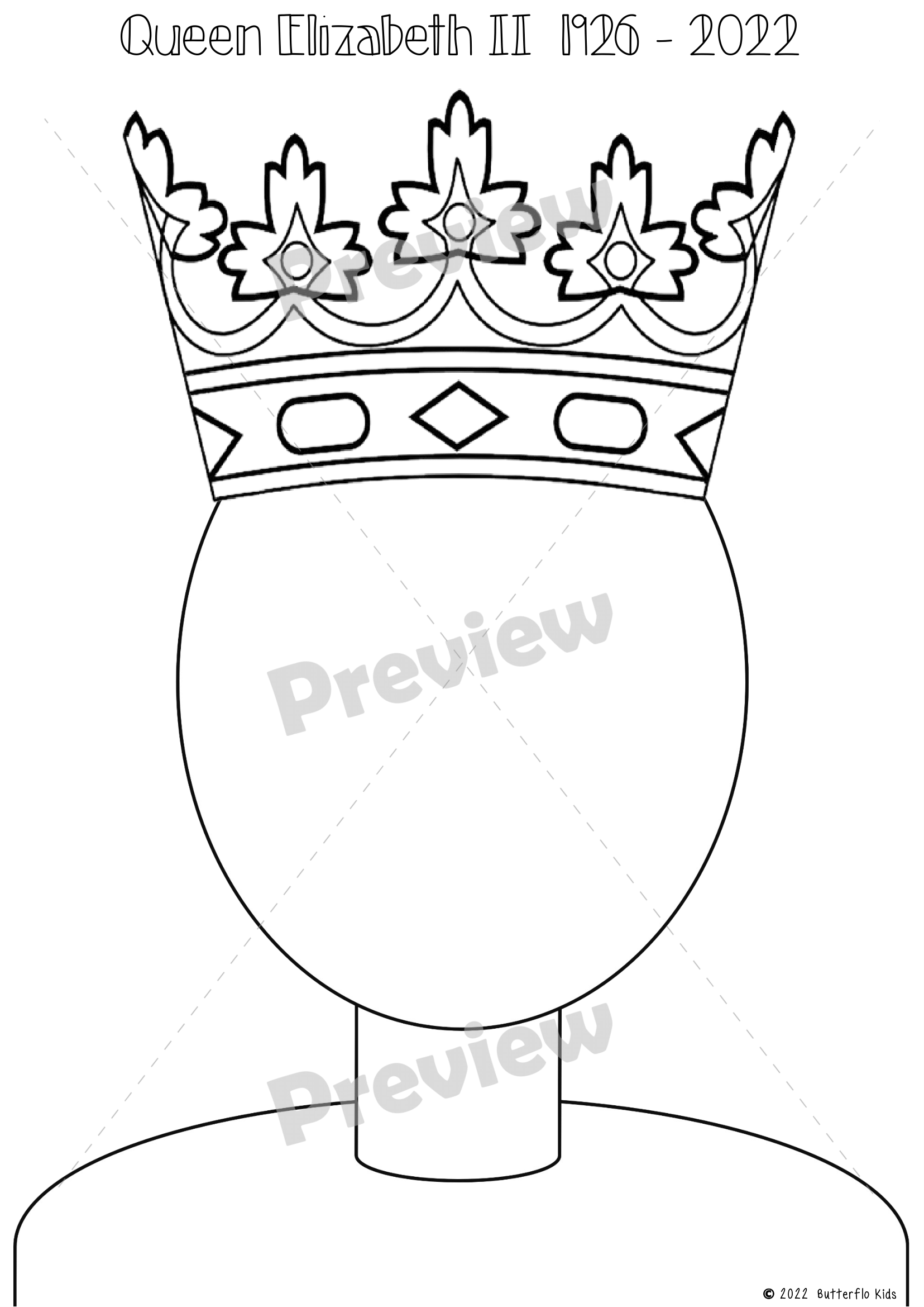 The Queen's Platinum Jubilee 1952-2022 Craft - Butterflo Kids