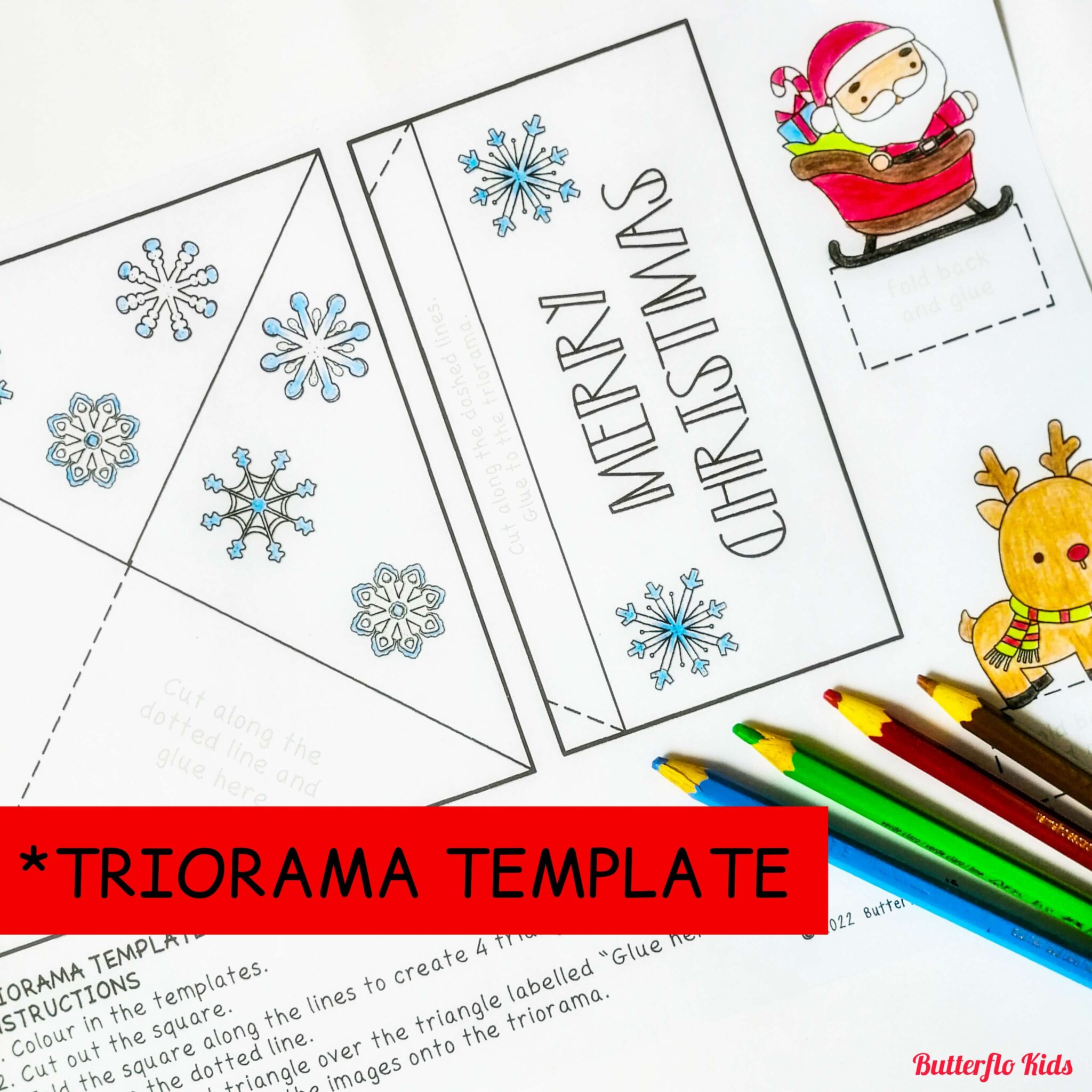 Christmas Vocabulary Colouring Page - Butterflo Kids