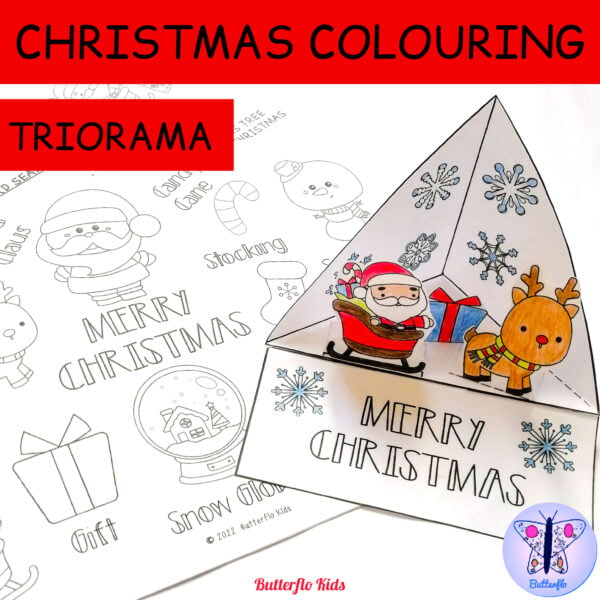 Christmas Vocabulary Colouring Page - Butterflo Kids