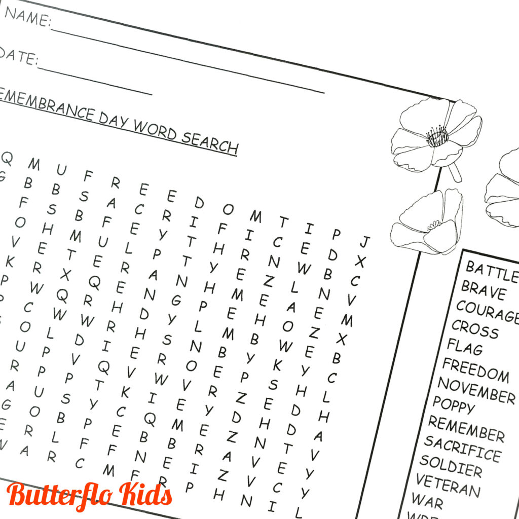 Remembrance Day Colouring Page - Butterflo Kids