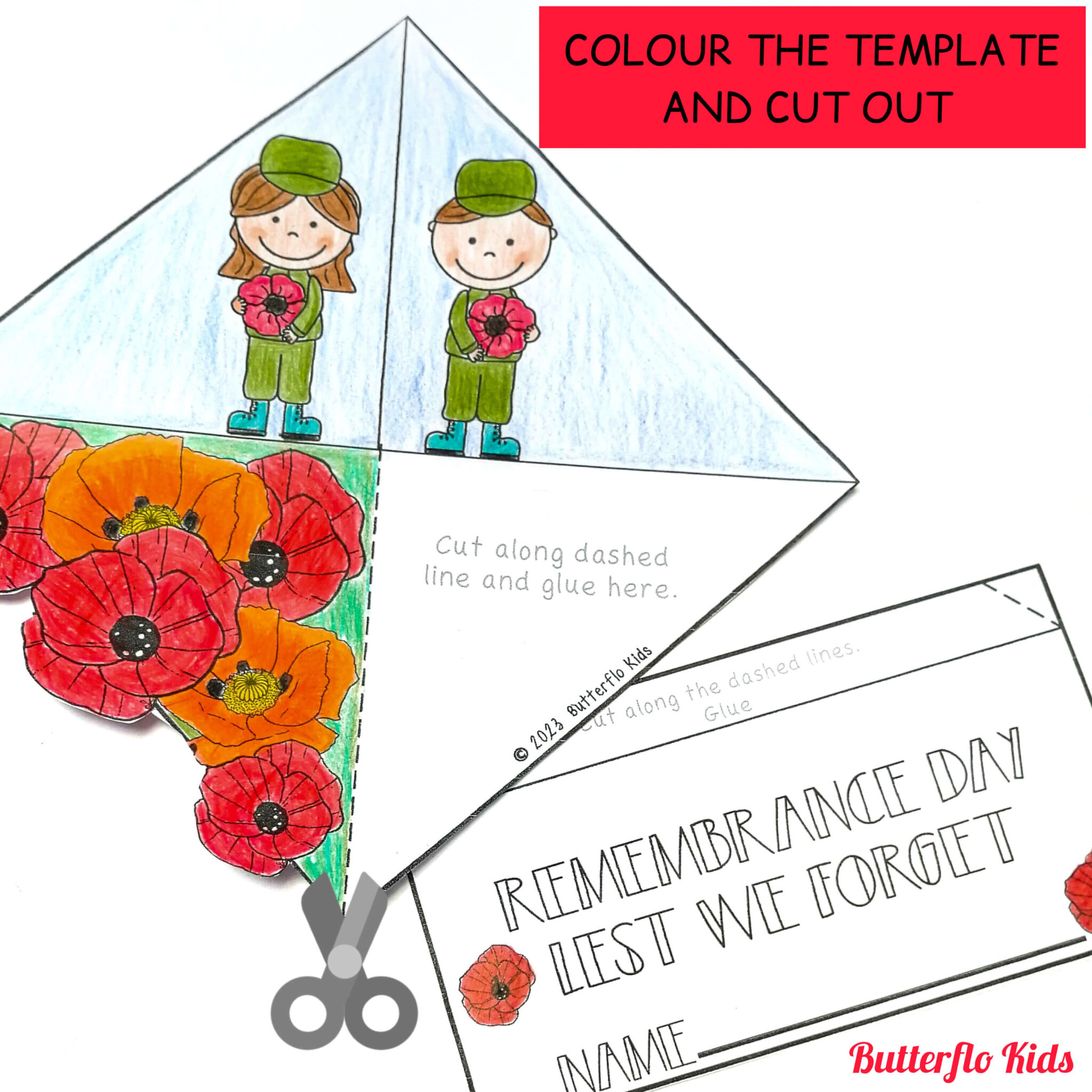 Easy to Make Remembrance Day Triorama Craft - Butterflo Kids