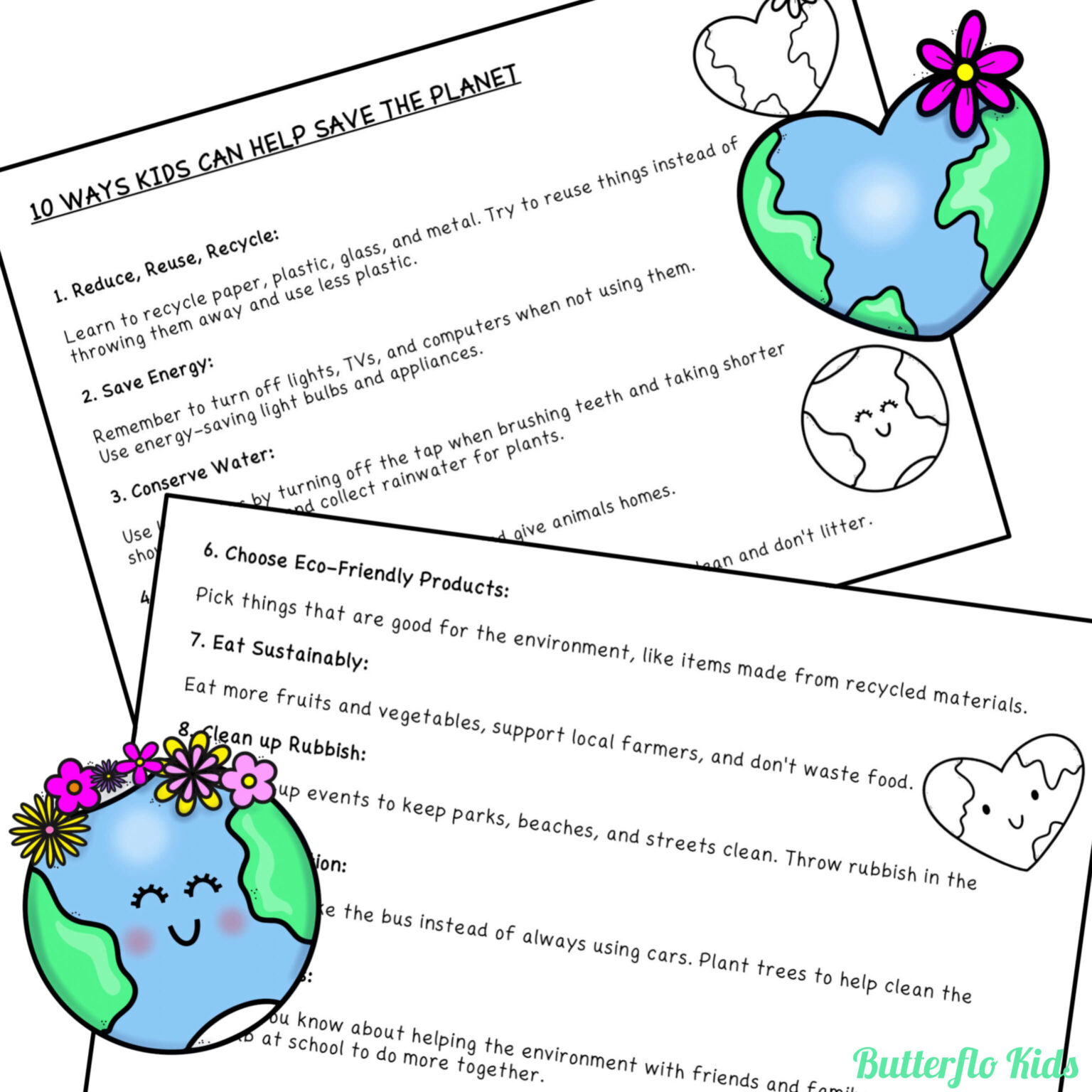 10 Ways Kids Can Help Save the Planet (FREE) - Butterflo Kids