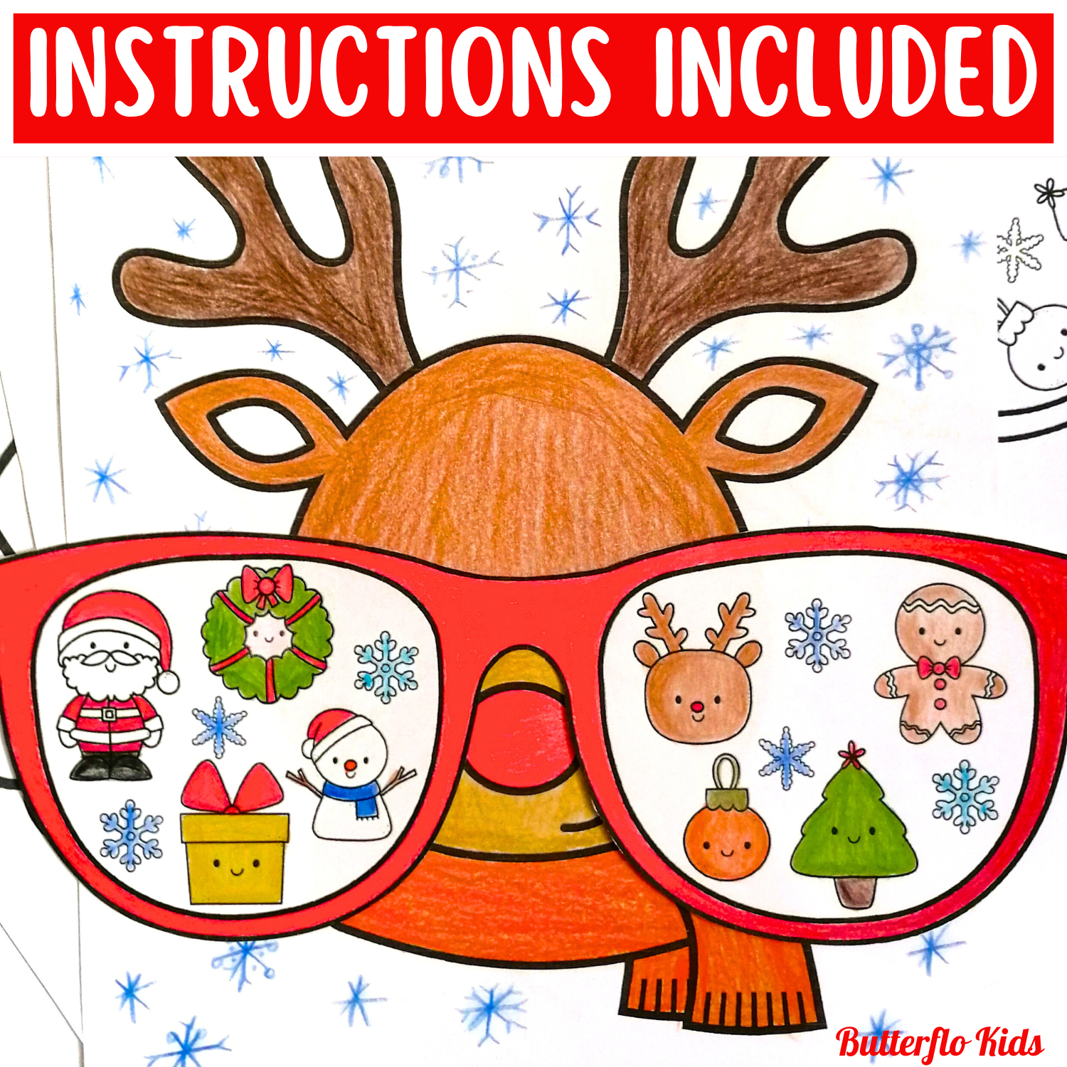 Christmas Santa Claus and Rudolph the Reindeer Craft - Butterflo Kids