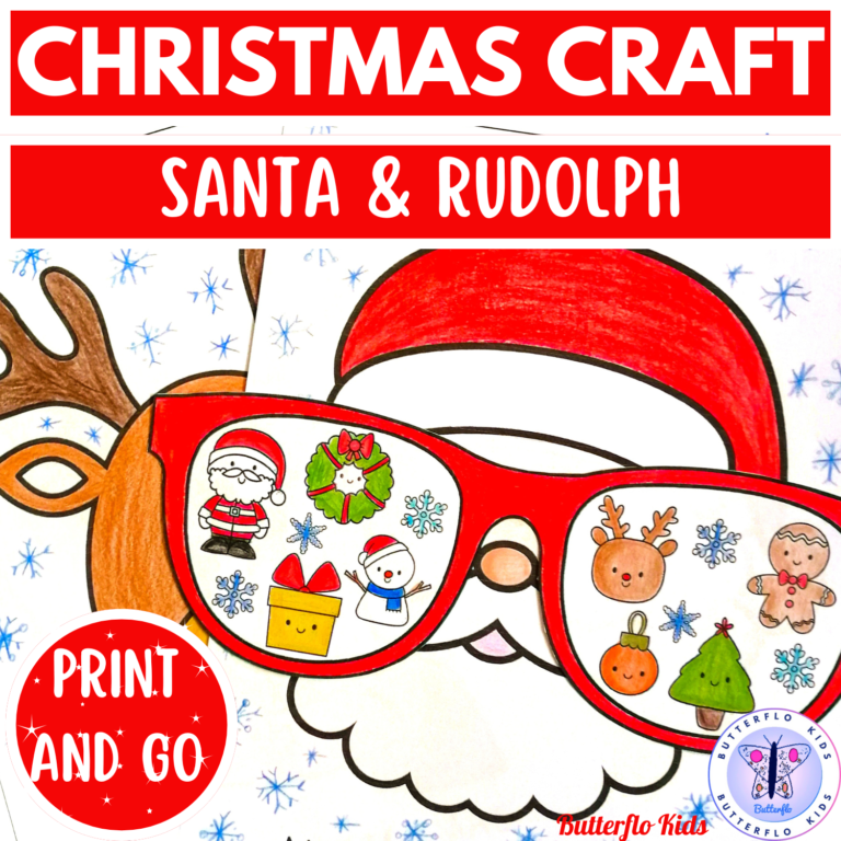 Christmas Santa Claus and Rudolph the Reindeer Craft - Butterflo Kids