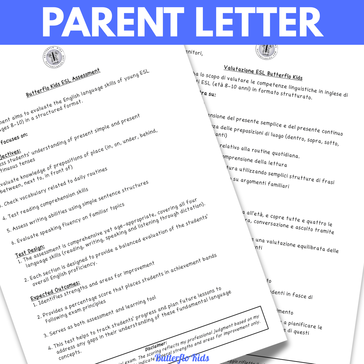 ESL Assessment Test for Kids - Butterflo Kids